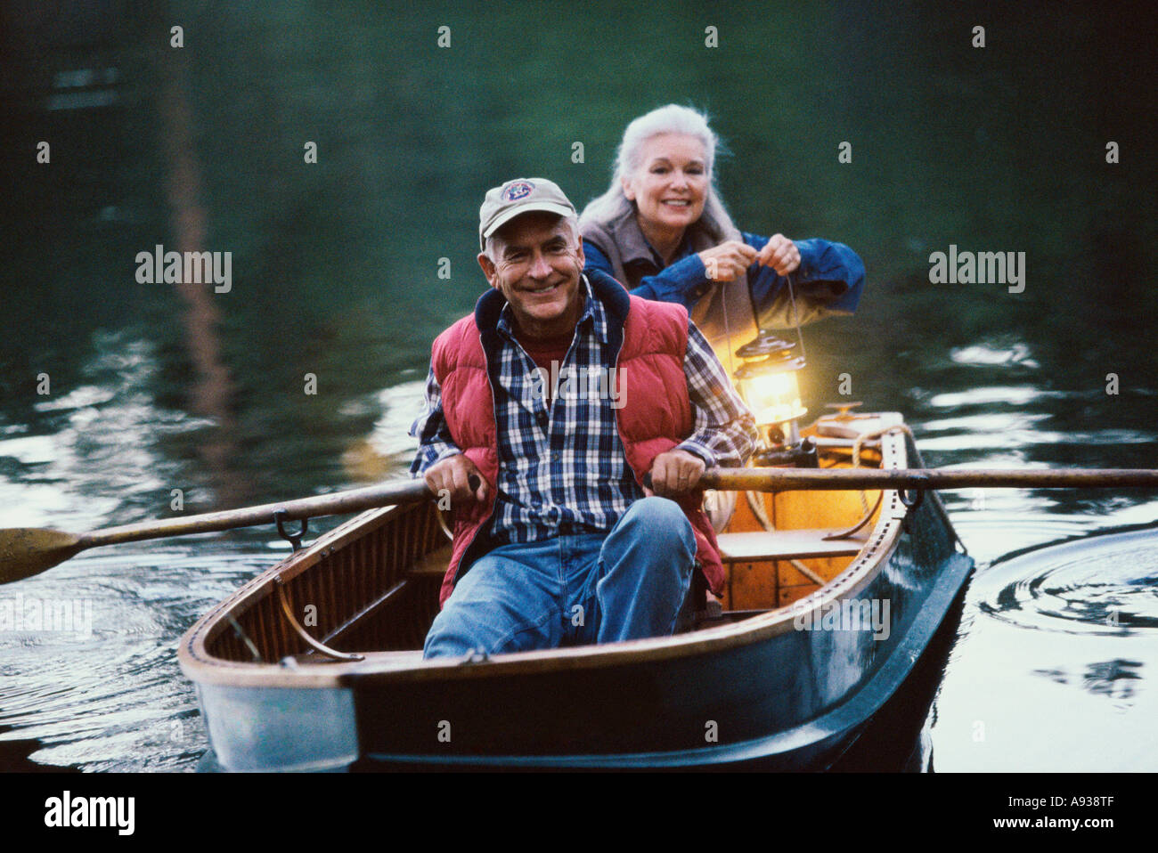 Senior couple in a row boat hi-res stock photography and images - Alamy