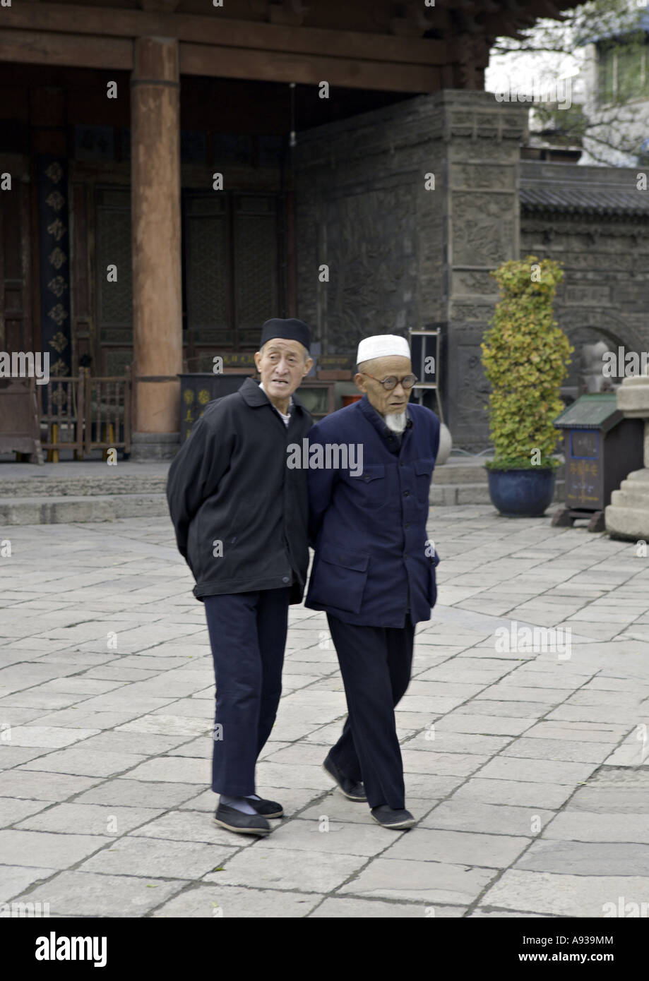 CHINA XI AN Chinese Muslim men leaving the Great Mosque of Xian after ...