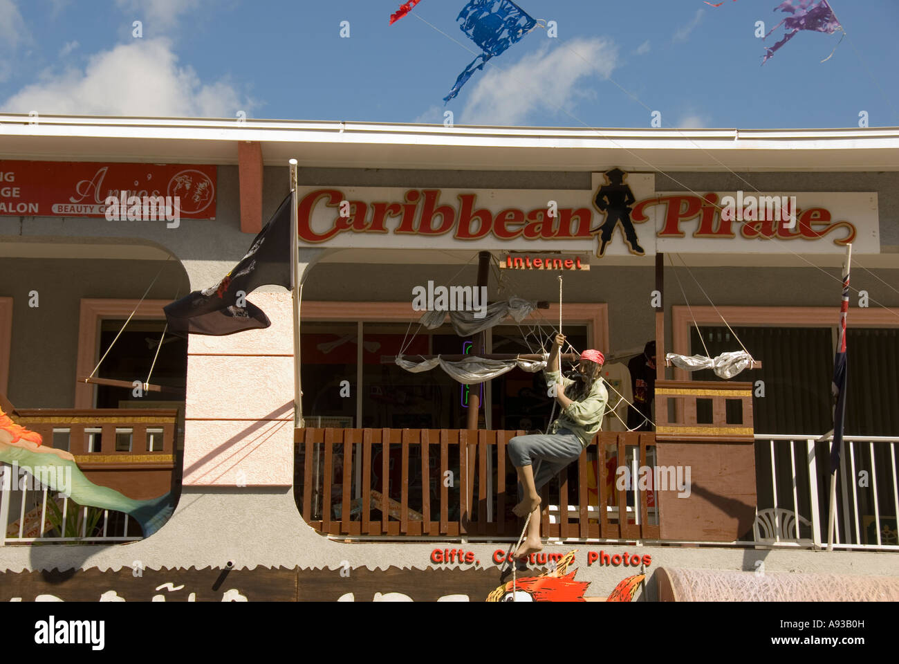 George Town Grand Cayman stores bar internet Stock Photo - Alamy