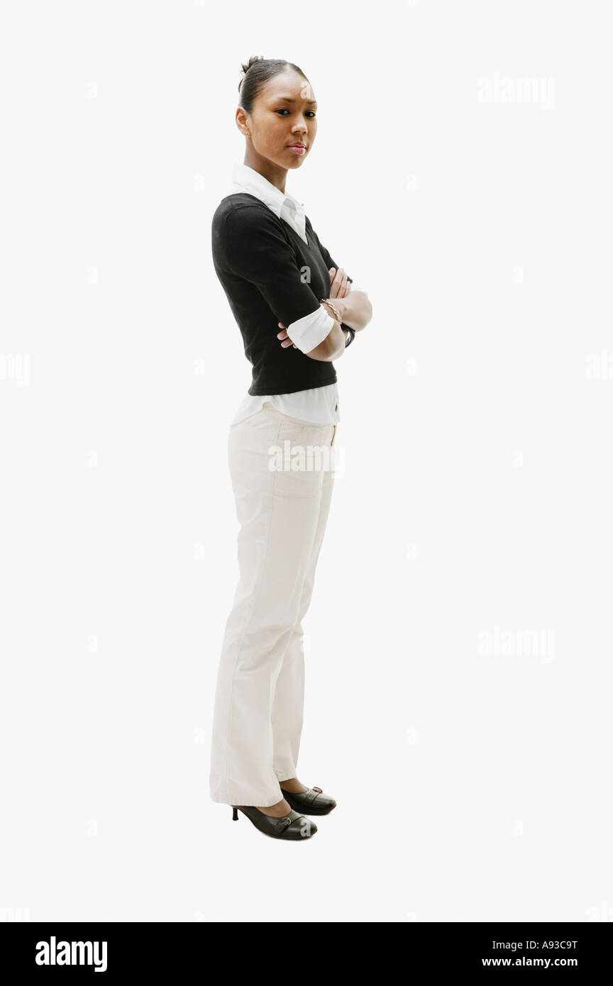 Portrait of African woman with arms closed Stock Photo - Alamy