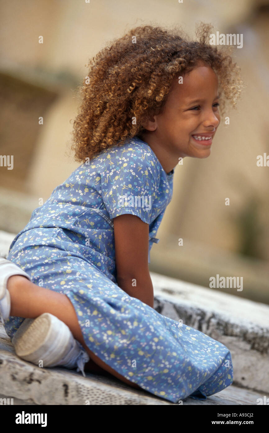 Side profile of a girl smiling Stock Photo - Alamy