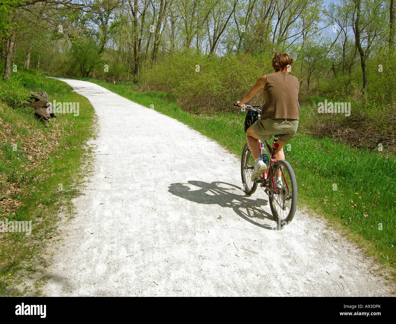 Bicycle Rider & Trail Stock Photo - Alamy