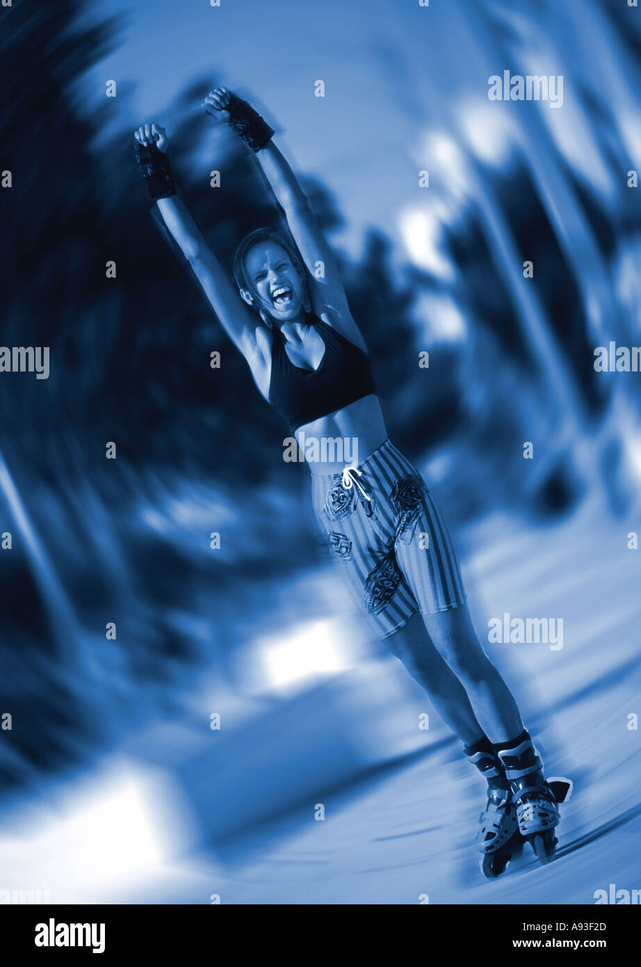 Attractive young woman rollerblade hi-res stock photography and images ...