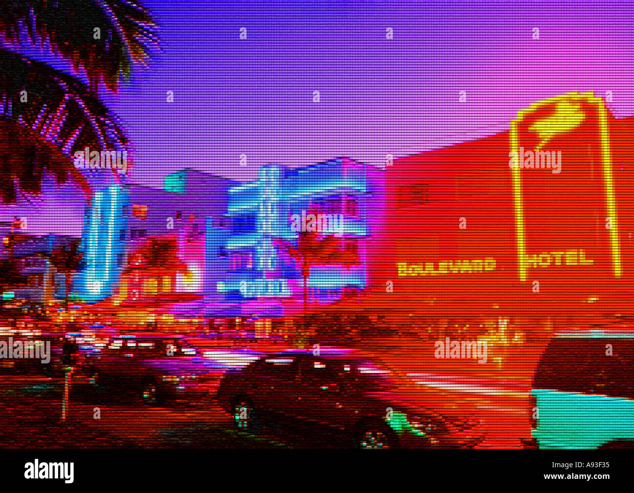 South beach miami strip night hi-res stock photography and images - Alamy