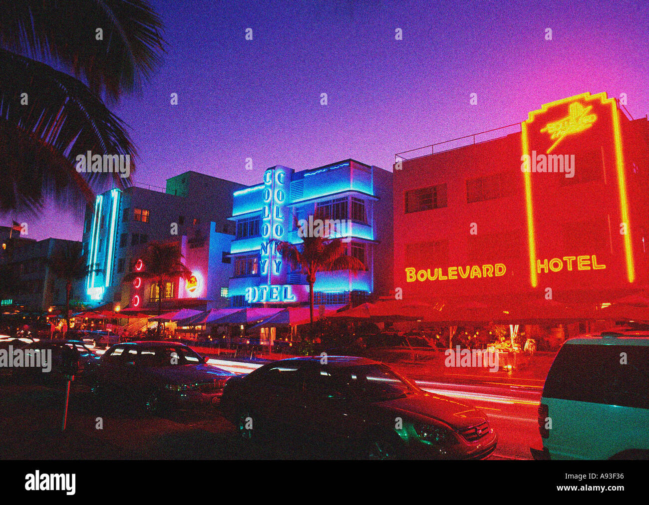 South beach miami strip night hi-res stock photography and images - Alamy
