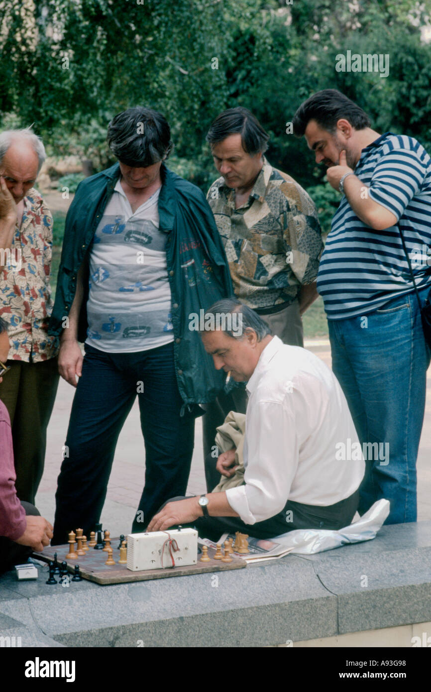 Playing chess in a park in Sofia Bulgaria Stock Photo - Alamy