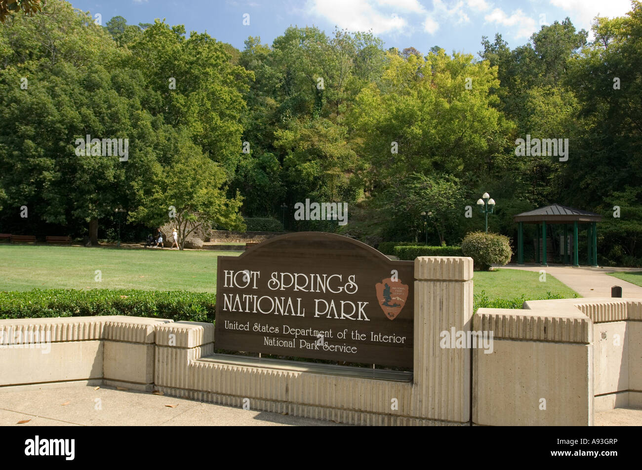 Sign for Hot Springs National Park Hot Springs AR Stock Photo - Alamy