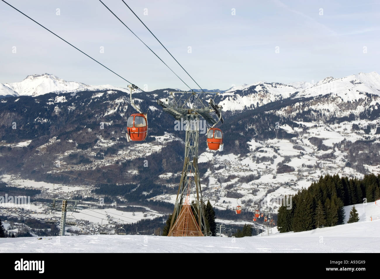 Ski lift samoens in winter hi-res stock photography and images - Alamy