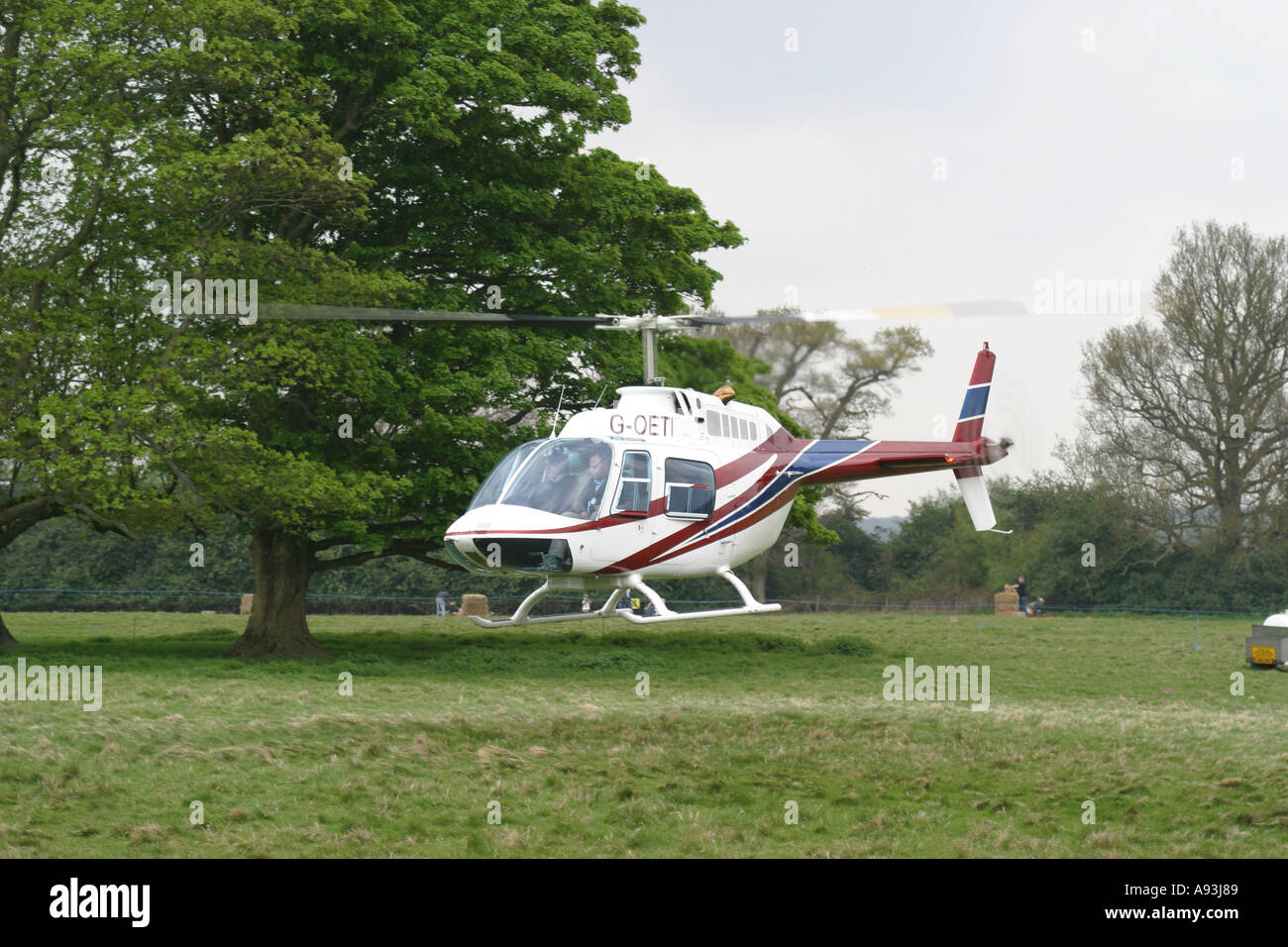 Helicopter landing in Eridge Park near Tunbridge Wells Kent UK Stock ...