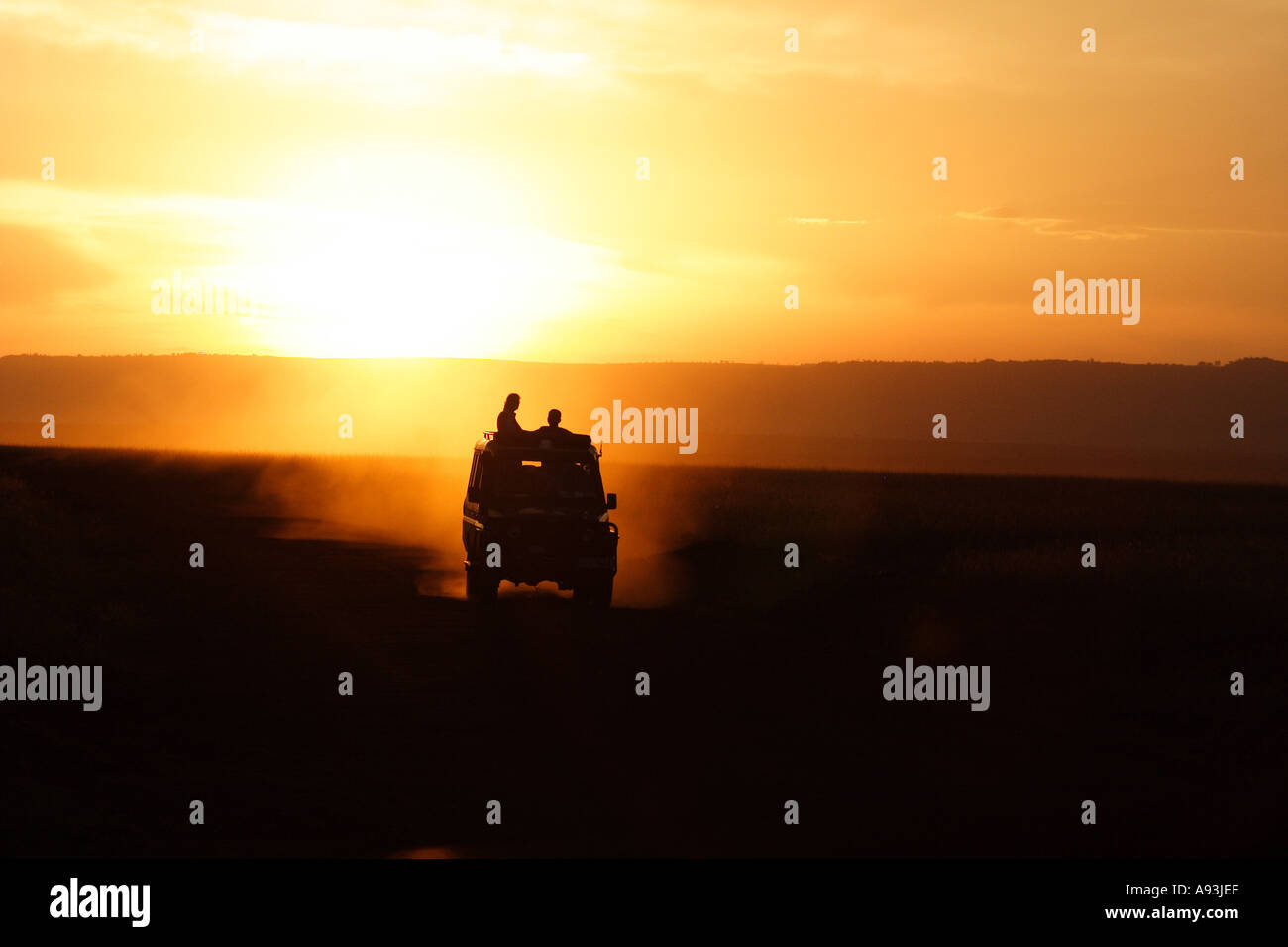 Safari sunset Masai Mara National Reserve Kenya Stock Photo - Alamy