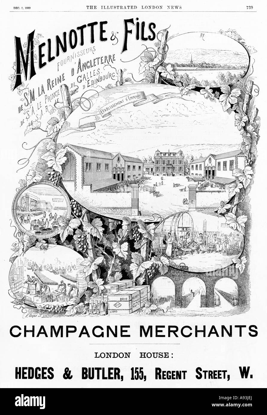 Victorian champagne advert hi-res stock photography and images - Alamy