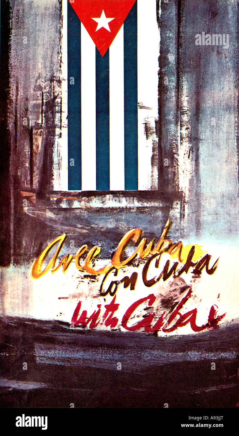 With Cuba 1968 poster expressing solidarity with the revolutionary ...