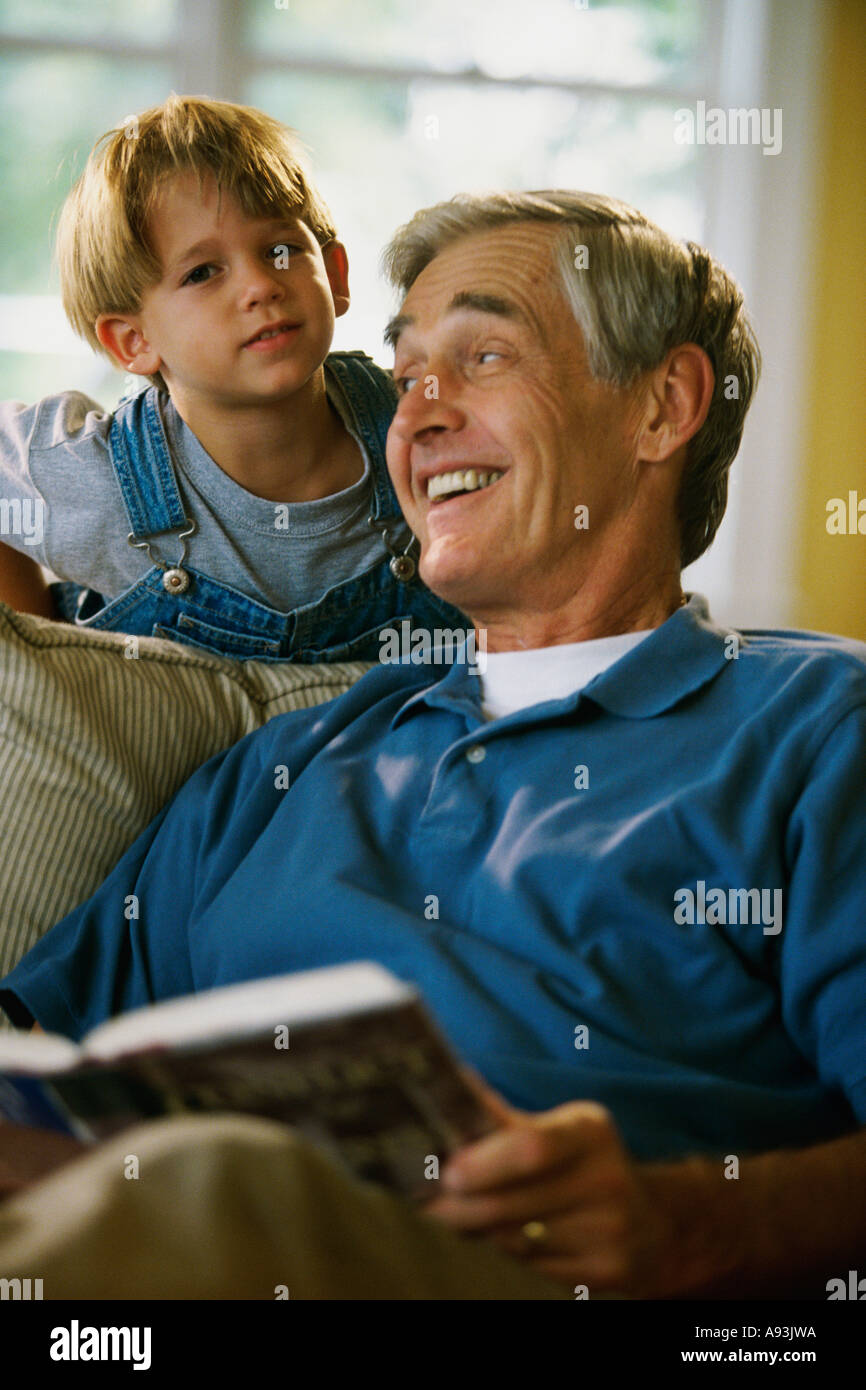 Grandfather grandson look camera hi-res stock photography and images ...