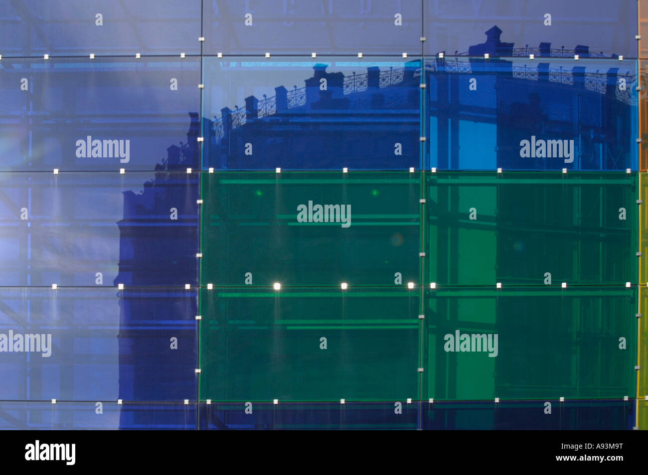 Gasometer town center is reflected in the glass Stock Photo - Alamy