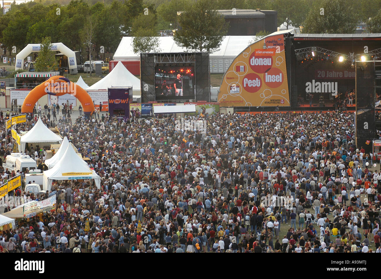Danube island celebration view of stage from above Stock Photo - Alamy