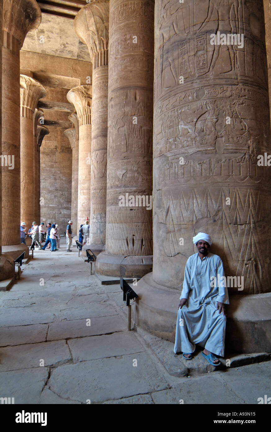 Hypostyle hall, Edfu Temple, Egypt Stock Photo - Alamy