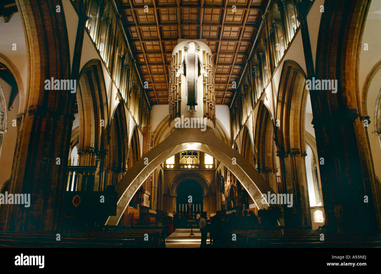 Interior architectural lighting with Christ in Majesty by Jacob Epstein ...