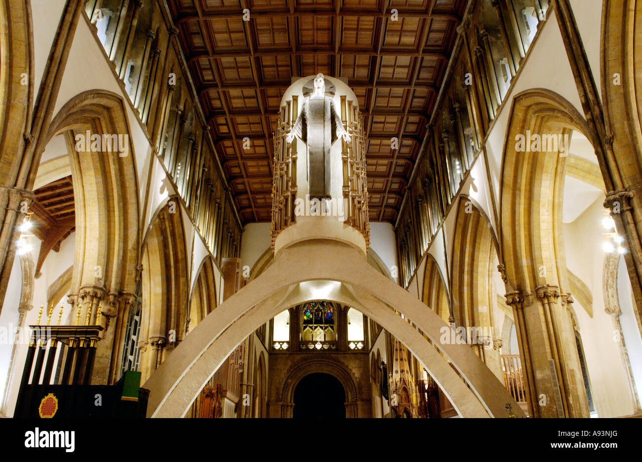 Interior architectural lighting with Christ in Majesty by Jacob Epstein ...