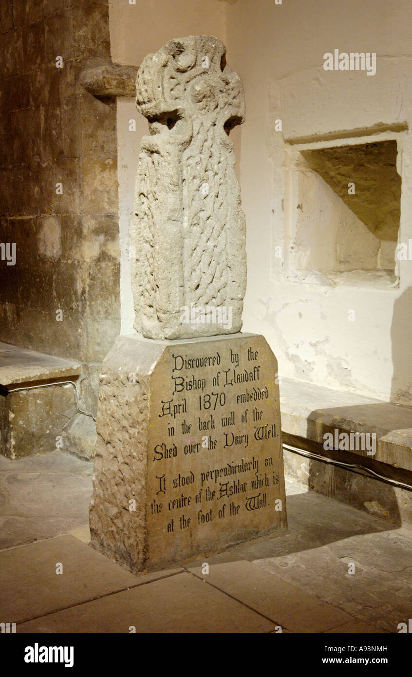 Ancient Celtic Cross in Llandaff Cathedral Cardiff South Wales UK Stock ...