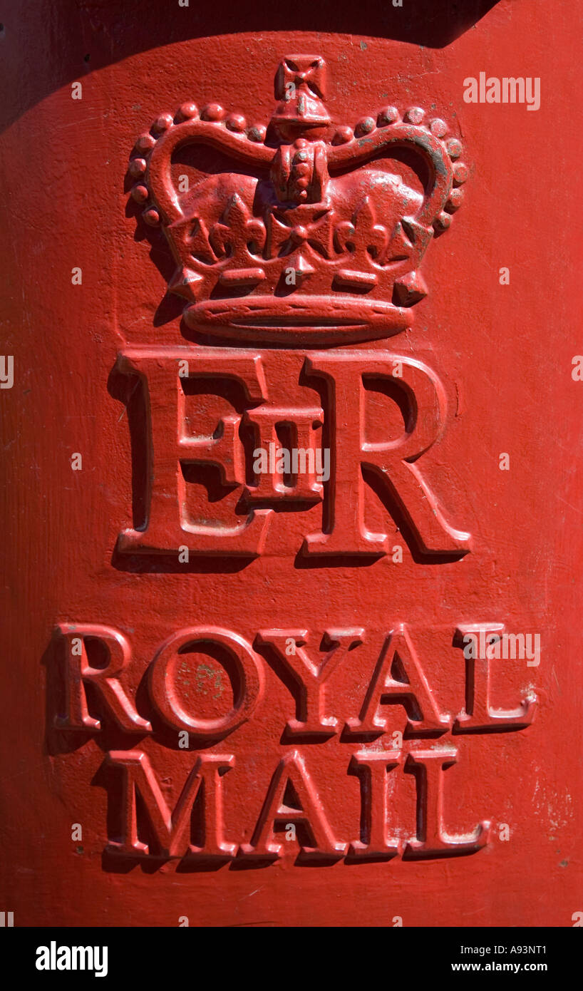 Victorian Royal Mail postbox pillar box insignia Hereford England UK ...