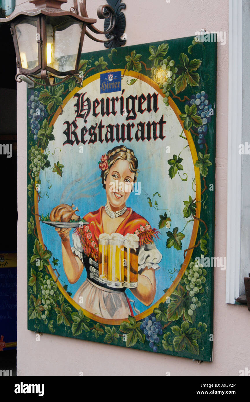 Sign of a Heuriger in Vienna Stock Photo - Alamy