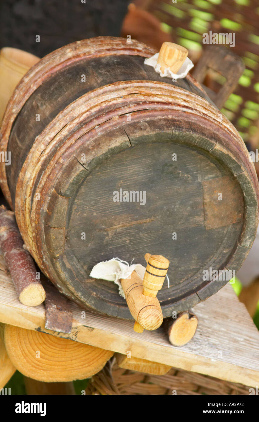 Old fashioned mini cask with tap and plug Stock Photo - Alamy