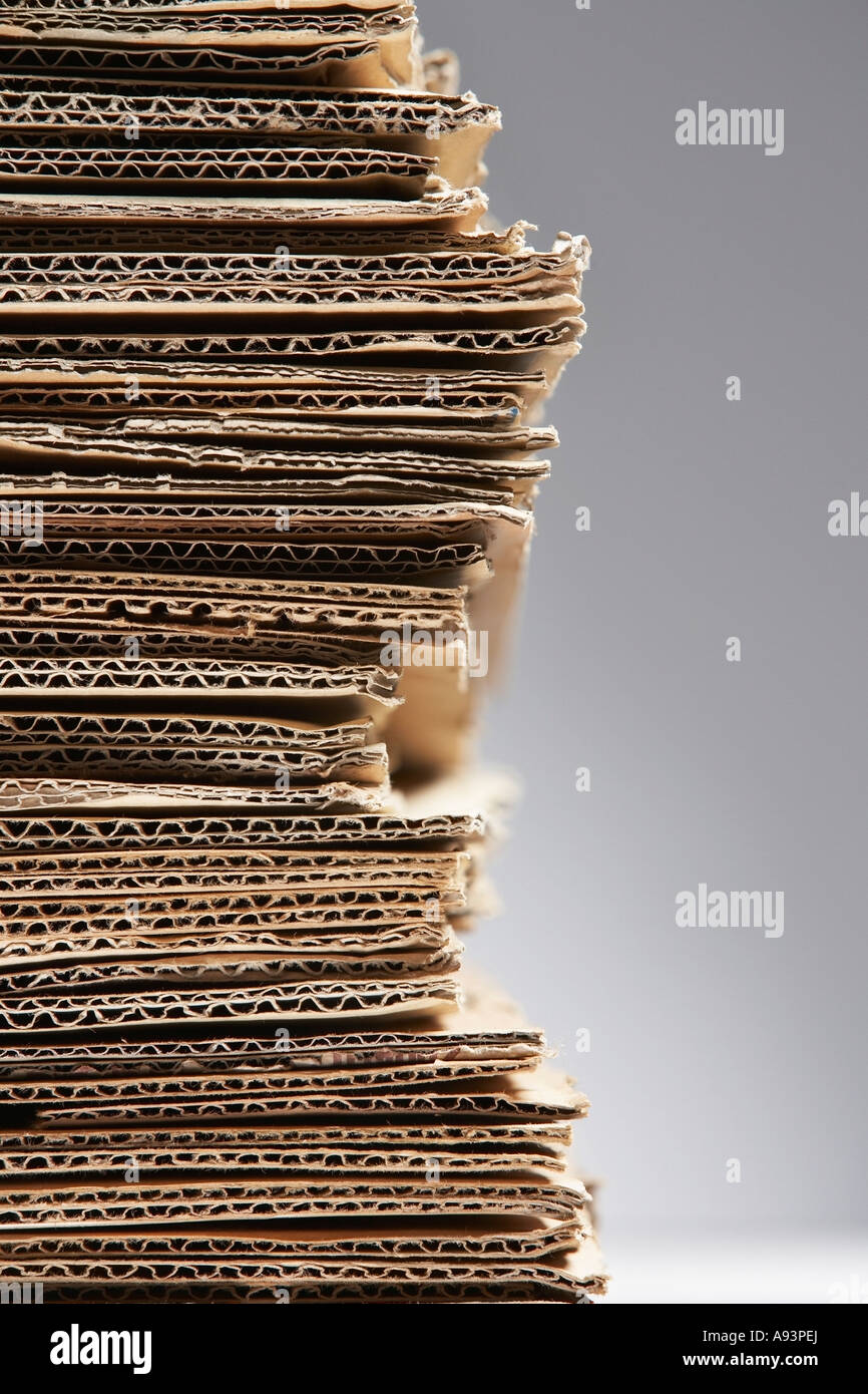 Pile of corrugated cardboard, close-up Stock Photo - Alamy