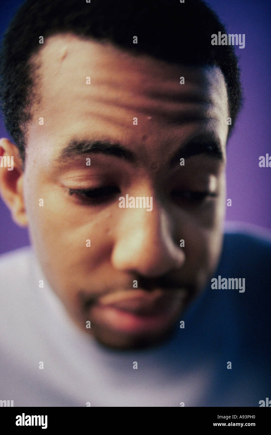 Expression, man, sad, looking up hi-res stock photography and images ...