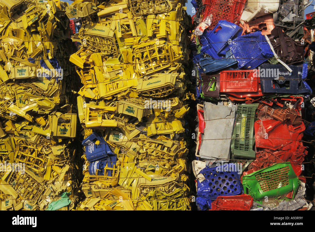 Plastic garbage stacked Stock Photo - Alamy