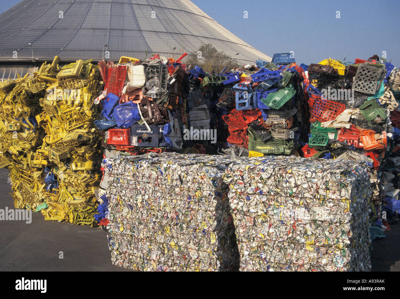 Plastic garbage stacked Stock Photo - Alamy