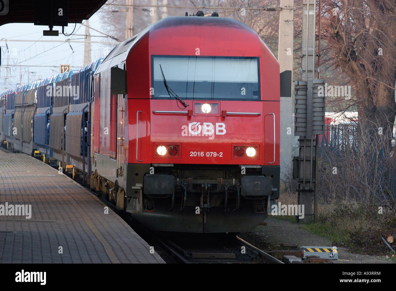 Red Taurus locomotive Stock Photo - Alamy