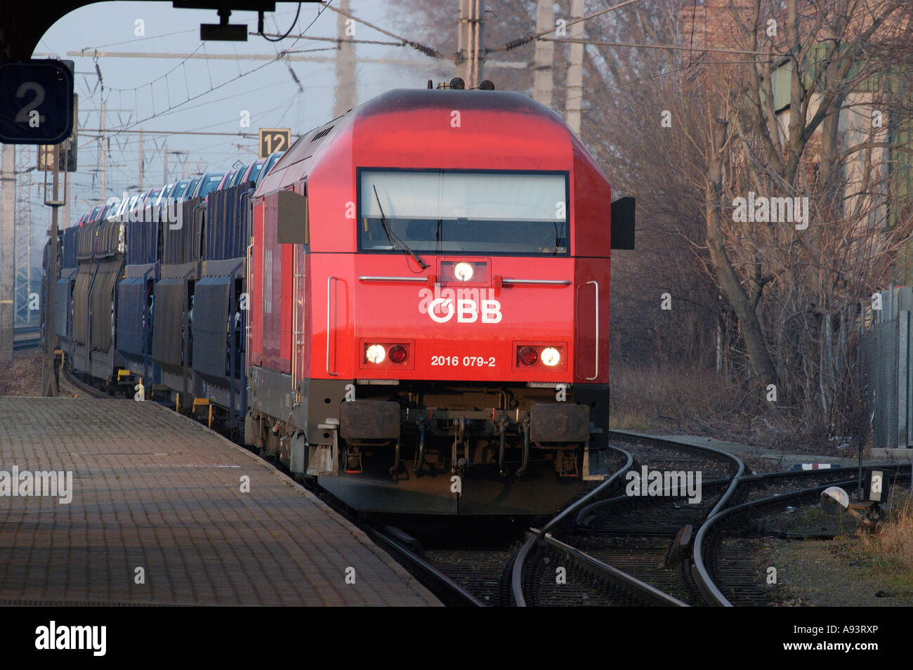 Red Taurus locomotive Stock Photo - Alamy