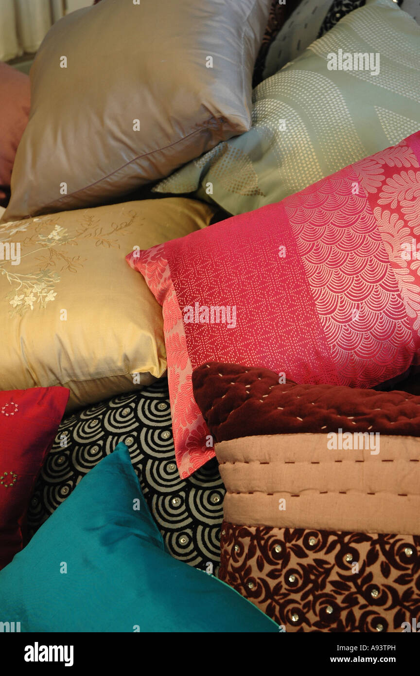 Comfort Pile of Cusions Stock Photo - Alamy