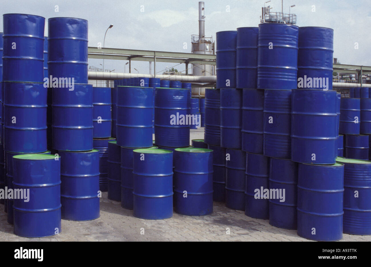 Blue barrels hi-res stock photography and images - Alamy