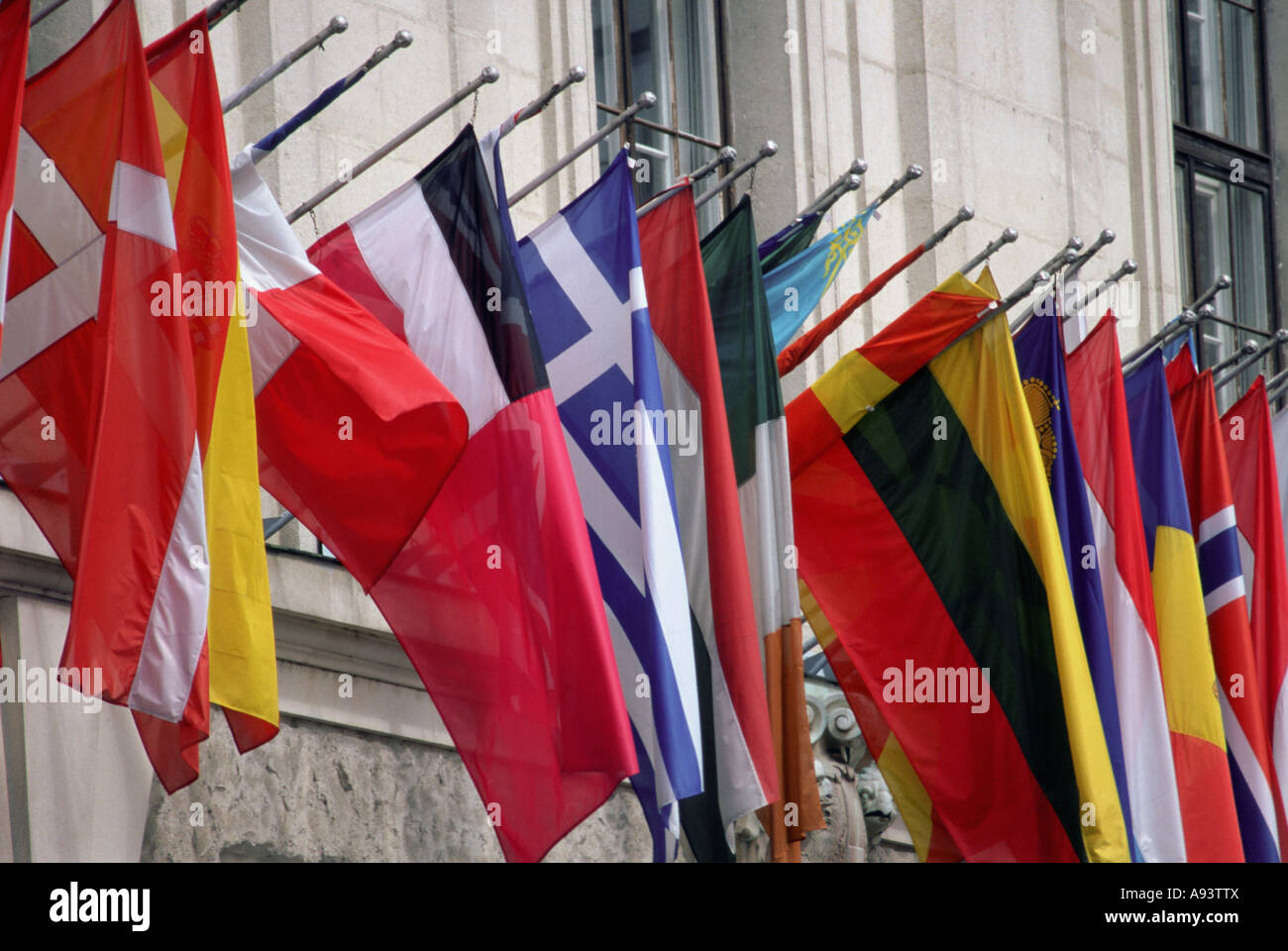 flags at the Vienna imperial palace Stock Photo - Alamy