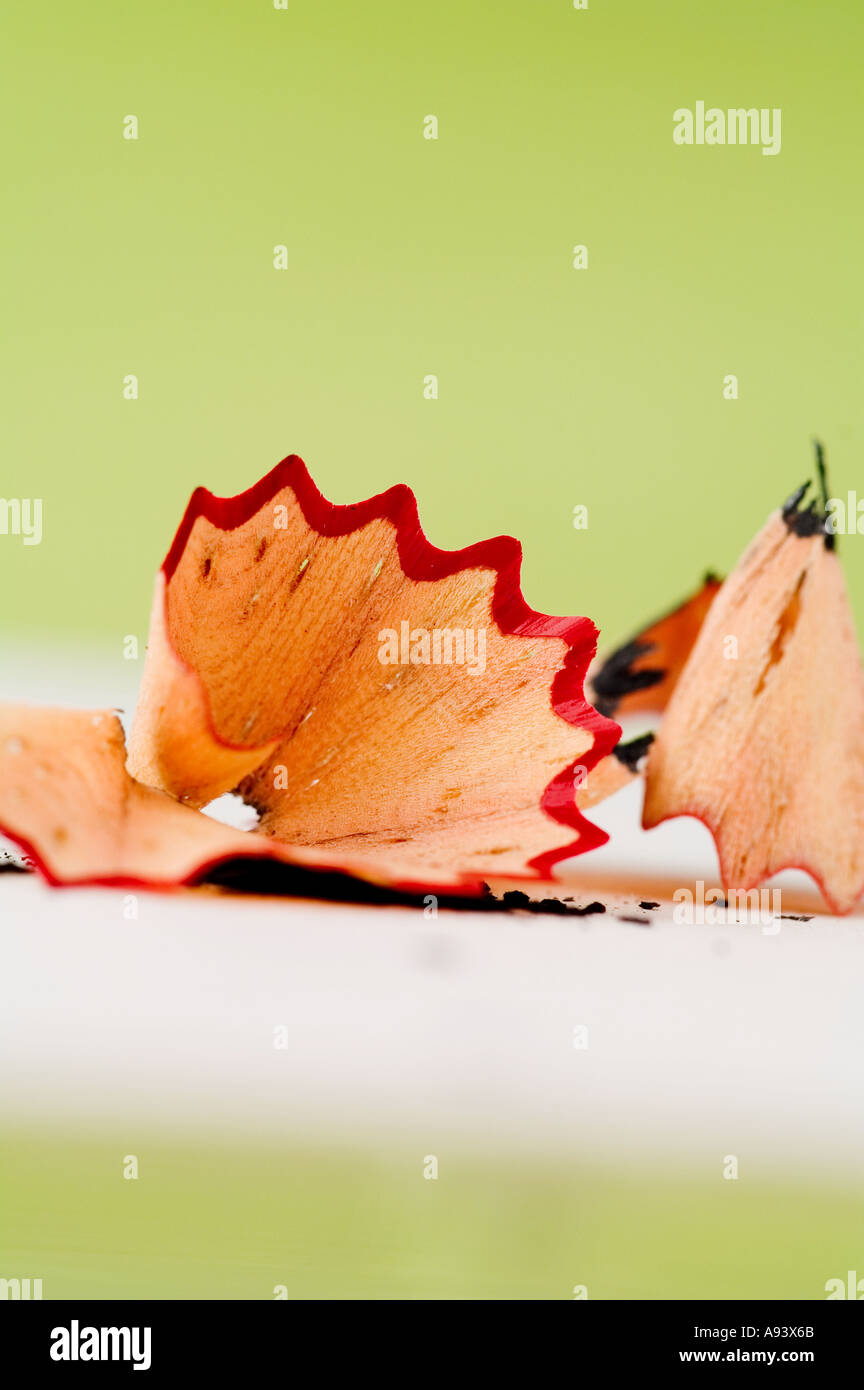 Pencil shaving Close up Stock Photo - Alamy