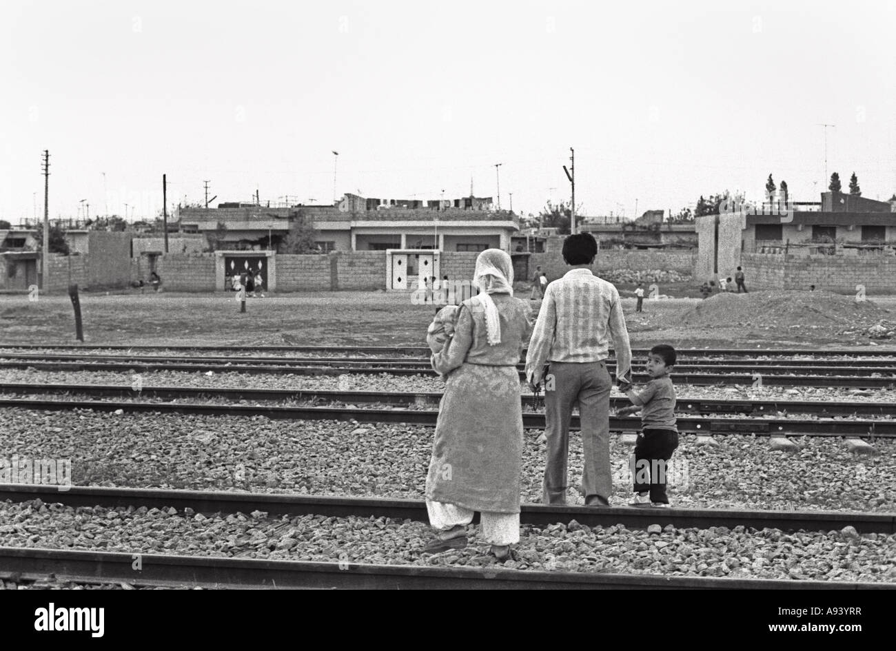 May 1990 Nusaybin south east Turkey Kurdistan A Kurdish family crosses ...