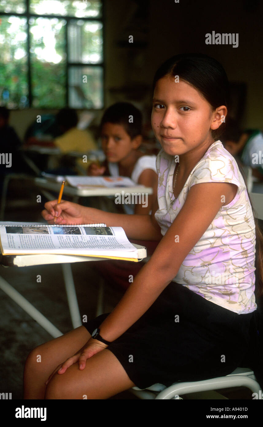 School girl age 10 in class in Puerto Vallarta Mexico Stock Photo - Alamy