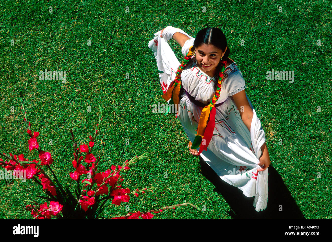 Young woman in costume in Oaxaca Mexico Stock Photo - Alamy