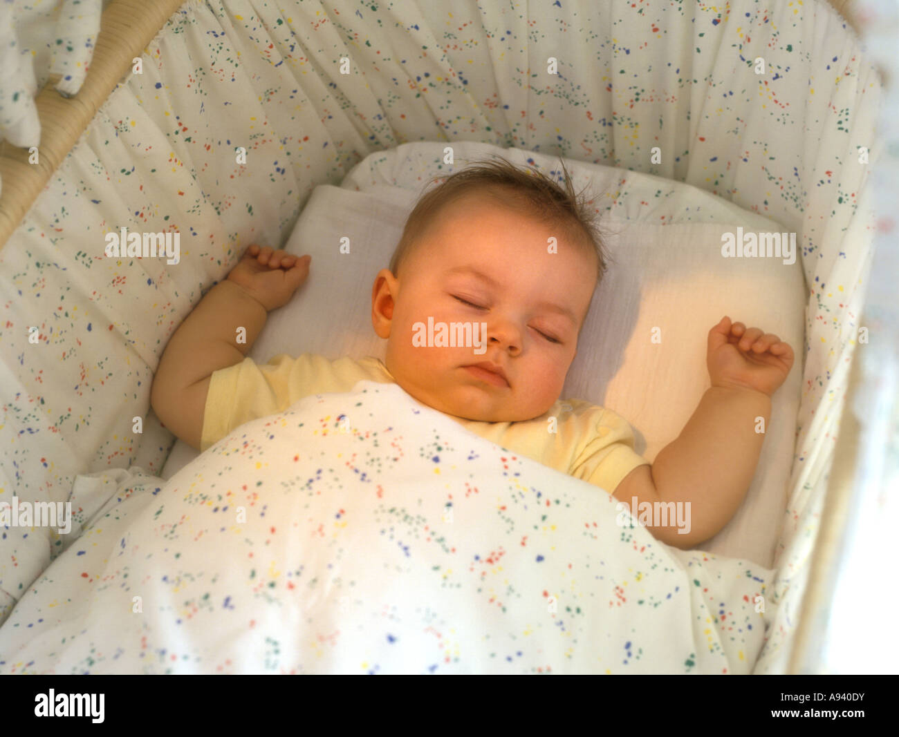 Baby sleeping in the sunlight Stock Photo - Alamy