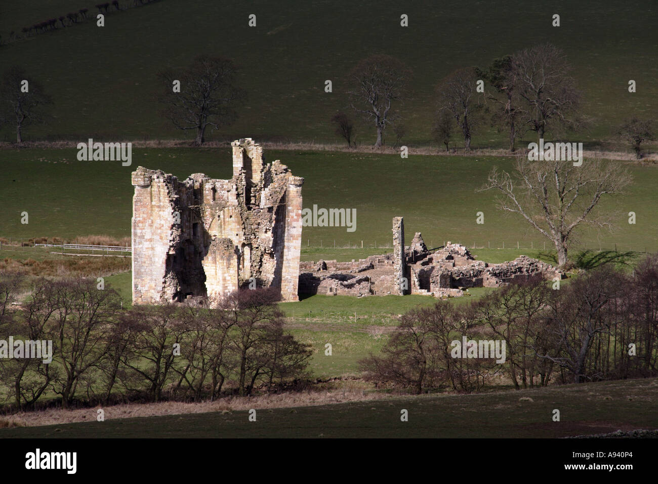 Edlingham Castle in a sunray Stock Photo - Alamy