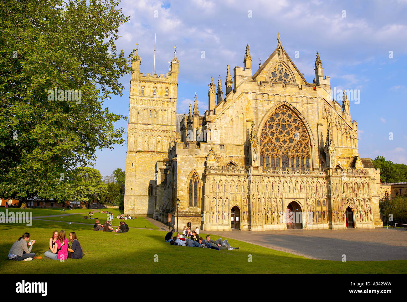 Exeter Cathedral Devon West Front Stock Photo - Alamy