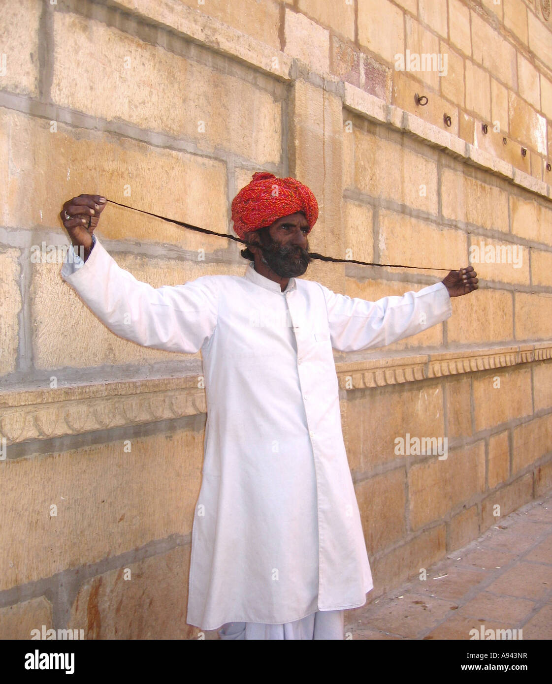 Indian man with long moustache Stock Photo - Alamy