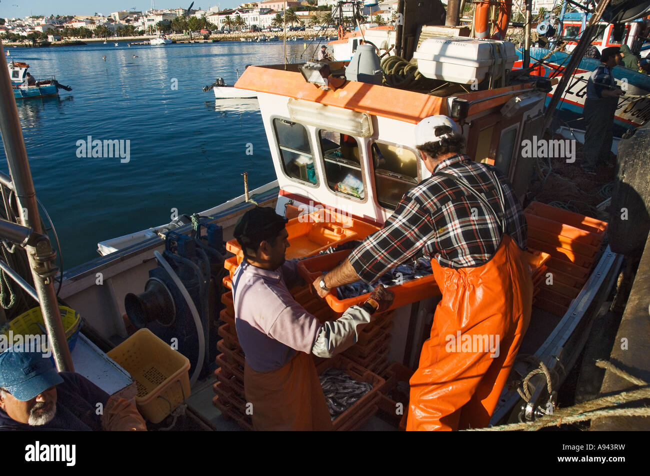 Fishing boats Lagos Algarve Portugal Stock Photo - Alamy