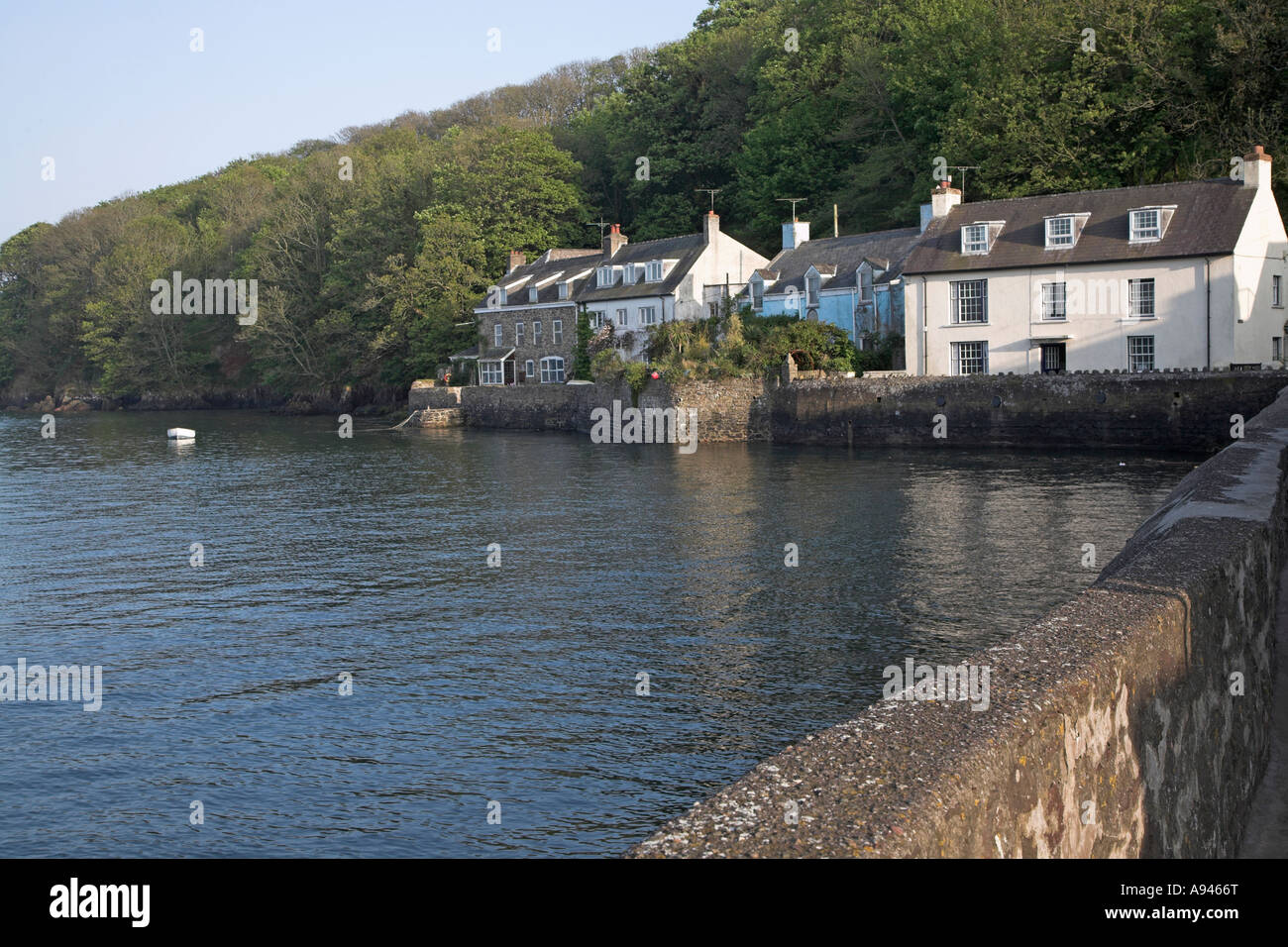 Waterfront buildings, Dale, Pembrokeshire coast national park, Wales ...