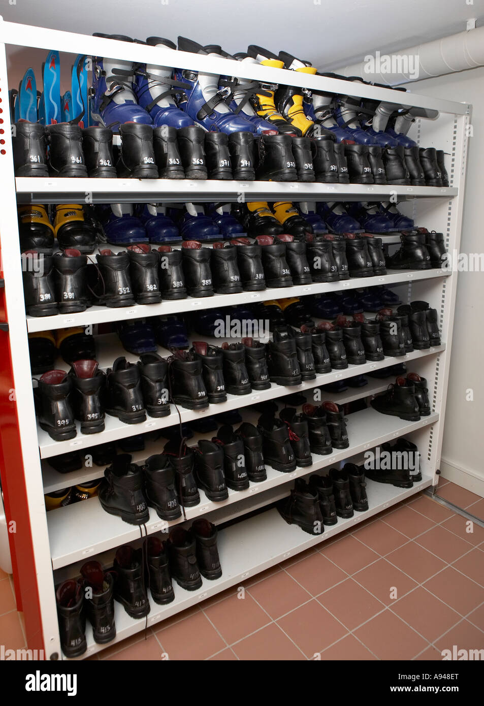 Boots on shelves hi-res stock photography and images - Alamy