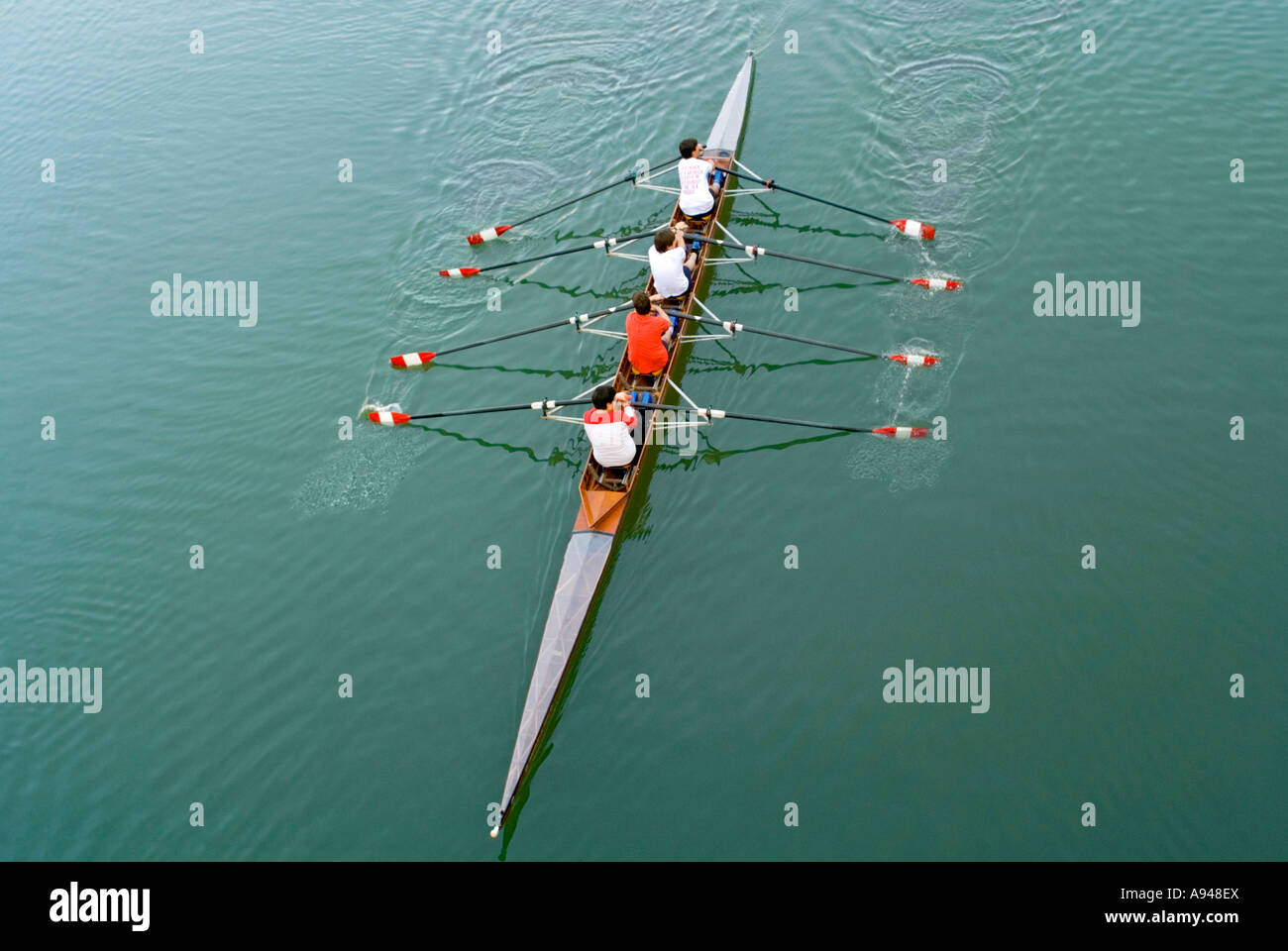 Rowing team aerial hi-res stock photography and images - Alamy