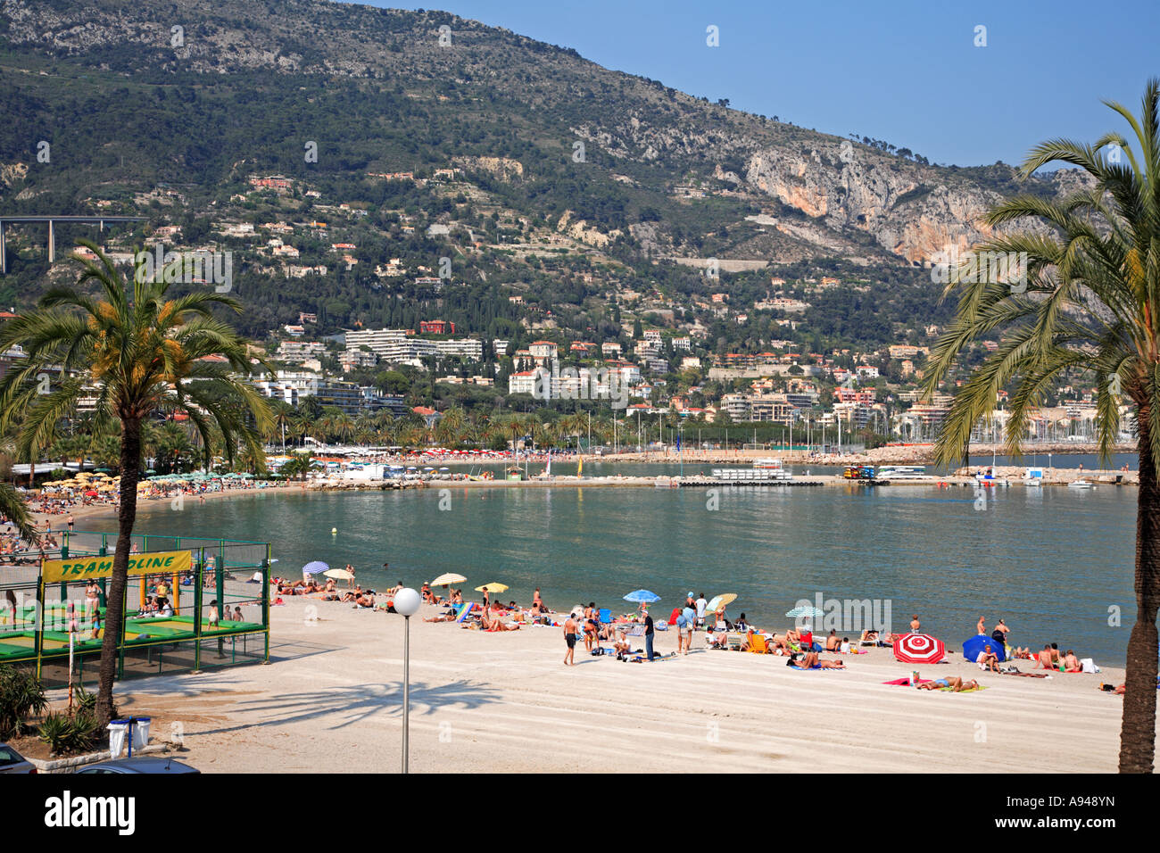 The beach and Bay de Garavan at Menton Stock Photo - Alamy