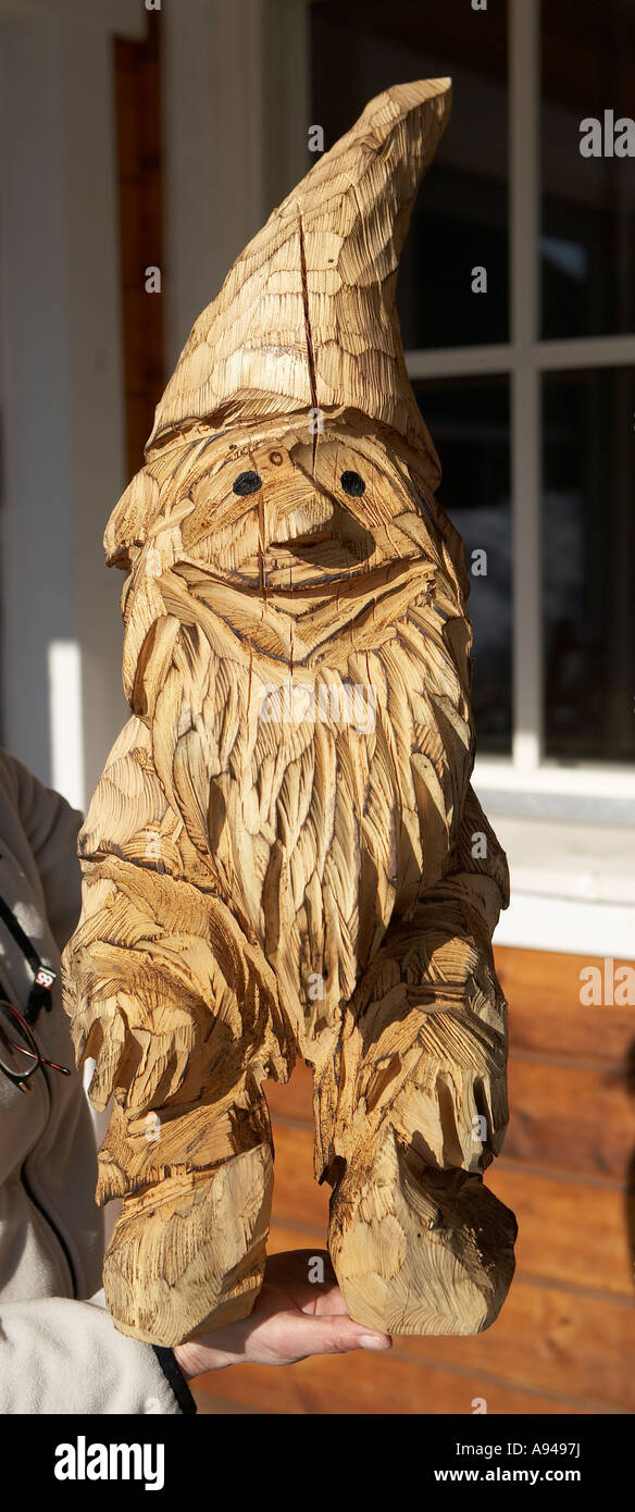 Troll wooden statue, Lapland, Sweden Stock Photo - Alamy