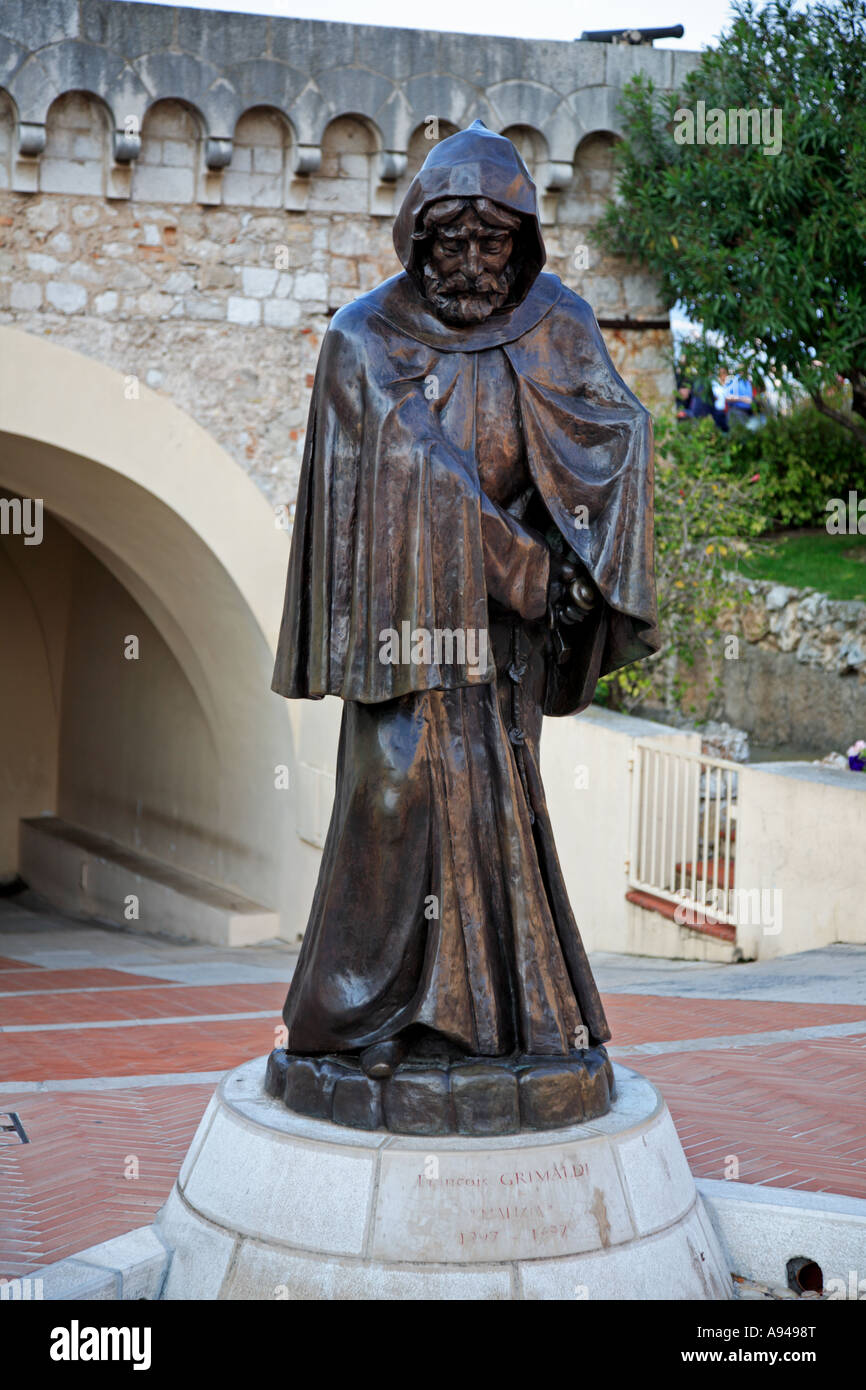 Bronze statue of Francois Grimaldi known as Malizia on the Place du ...